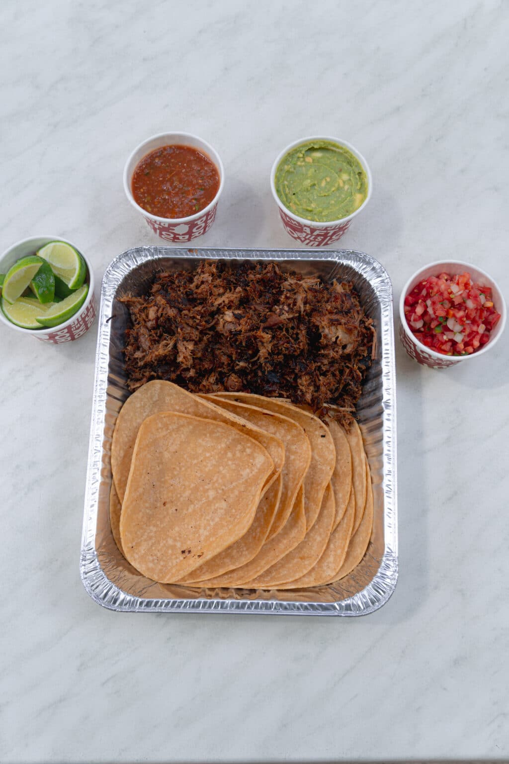 Taco Box 12 tacos (disassembled) - Carnitas Snack Shack